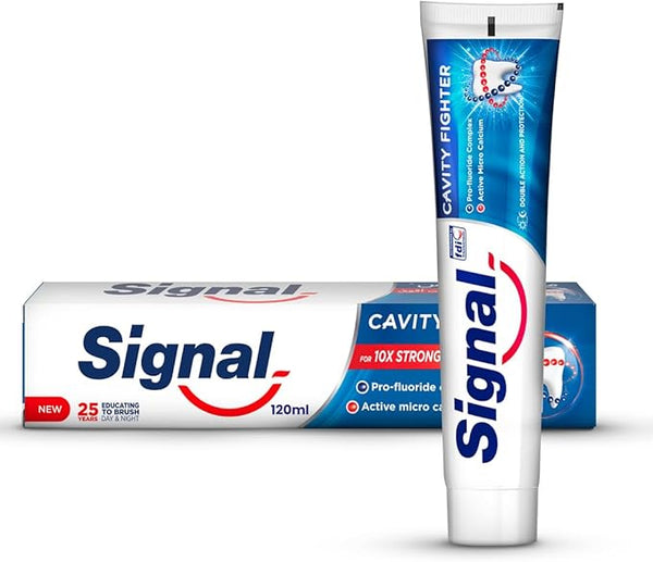 Signal Fluoride Toothpaste, Cavity Fighter, for 10x stronger teeth, 12 ...