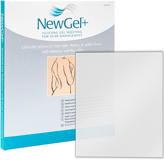 NewGel+ Silicone Gel Sheeting for Scar Management - 5 inch x 6 inch Sh ...