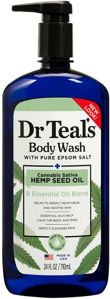 Dr Teal's Epsom Salt Body Wash - Cannabis Sativa Hemp Seed Oil 710 Ml ...